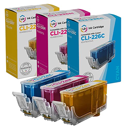 LD Products Compatible Ink Cartridge Replacements for Canon CLI-226 (1 Cyan, 1 Magenta, 1 Yellow, 3-Pack)