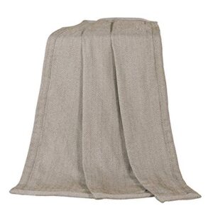 hiend accents fairfield (taupe) chevron herringbone throw blanket