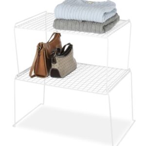 Whitmor White Wire Stacking Shelf Large