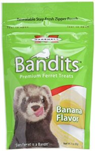 marshall bandits ferret treat, 3-ounce, banana