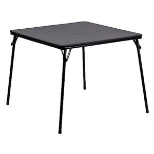 flash furniture madelyn folding card table - black | portable square table with collapsible legs