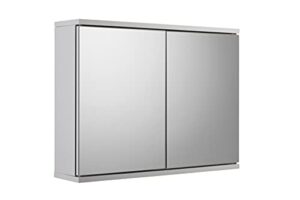 croydex wc257022az simplicity double door mirrored medicine cabinet with magnetic push catch opening, white