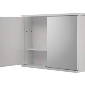 Croydex WC257022AZ Simplicity Double Door Mirrored Medicine Cabinet with Magnetic Push Catch Opening, White