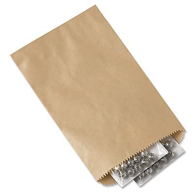 100 Natural Kraft Merchandise Bags, 5x7-1/2, No Gusset by WCI