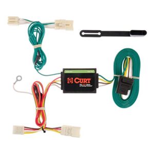 curt 56157 vehicle-side custom 4-pin trailer wiring harness, fits select kia rio sedan , black