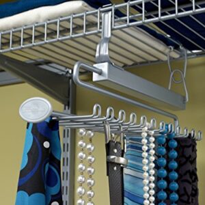 ClosetMaid 78060 Sliding Tie & Belt Rack for Wire Shelving, Satin Chrome, 7x4.5x15.5 inch