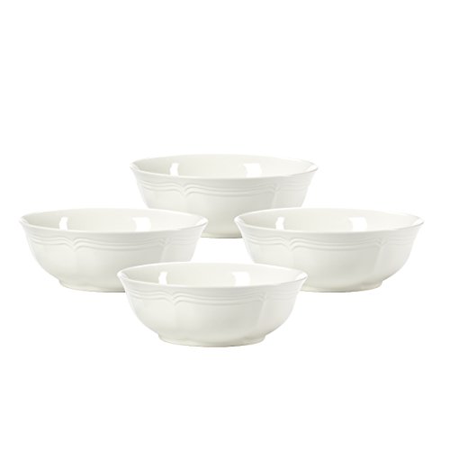 Mikasa French Countryside Cereal Bowl, 7-Inch, Set of 4 , White - F9000-421, 30 ounces