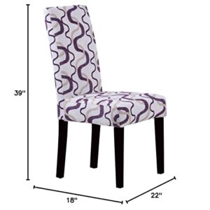 Monsoon Pacific Villa Fabric Dining Chairs (Set of 2), Berry Print, Purple