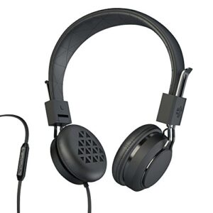 JLab Audio Intro Premium On-Ear Headphones, with Universal Mic (Black)