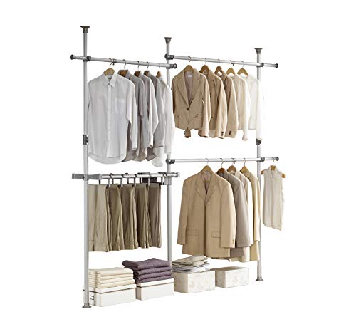 Prince Hanger, Double 2tier Pants Hanger, Silver, Steel, 38mm Heavy Duty, Closet Organizer, Clothing Rack, PHUS-0031, Made in Korea