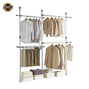 Prince Hanger, Double 2tier Pants Hanger, Silver, Steel, 38mm Heavy Duty, Closet Organizer, Clothing Rack, PHUS-0031, Made in Korea