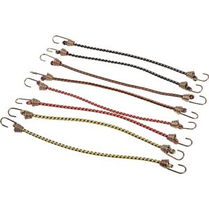 keeper - 10" mini bungee cords in assorted colors, 8 pack