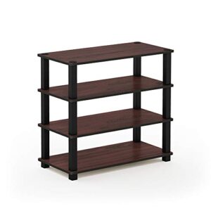 furinno turn-s-tube 4-tier shoe rack, dark cherry/black