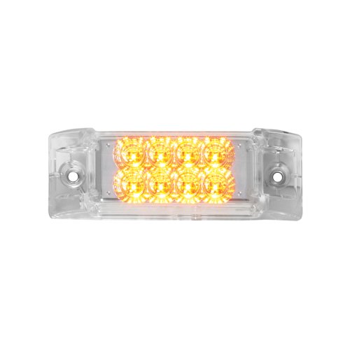 GG Grand General 77661 Amber Rectangular Spyder 8-LED Marker and Clearance Sealed Light with Clear Lens