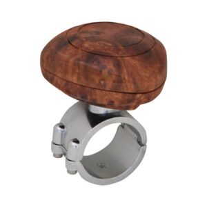 gg grand general 80102 brown wood plastic steering wheel spinner knob, glossy brown