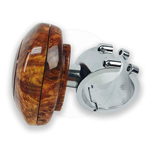 GG Grand General 80102 Brown Wood Plastic Steering Wheel Spinner Knob, Glossy Brown