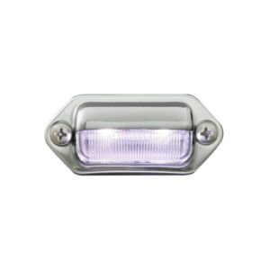 gg grand general 81735 white 2-led license/utility sealed light with chrome housing