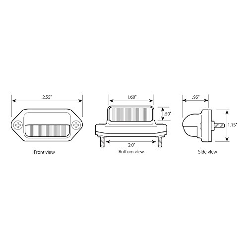 GG Grand General 81735 White 2-LED License/Utility Sealed Light with Chrome Housing