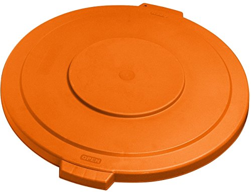 Carlisle FoodService Products 34103324 Bronco Polyethylene Round Lid, 24" Diameter x 2.13" Height, Orange, For 32 Gallon Trash Containers (Case of 4)