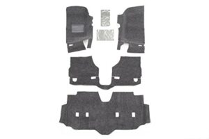 bedrug - jeep liners | 2007 - 2018 jeep wrangler jk unltd 4 door, front floor liners (includes heat shields) | grey - 4 pc. | brjk07f4