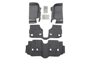 bedrug - jeep bedtred | 2007 - 2010 jeep wrangler jk unltd 4 door, front floor liners (includes heat shields) | grey - 4 pc. | btjk07f4