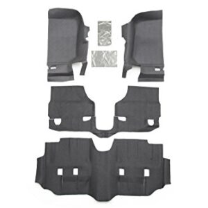 Bedrug - Jeep Bedtred | 2007 - 2010 Jeep Wrangler JK UNLTD 4 Door, Front Floor Liners (Includes Heat Shields) | Grey - 4 pc. | BTJK07F4