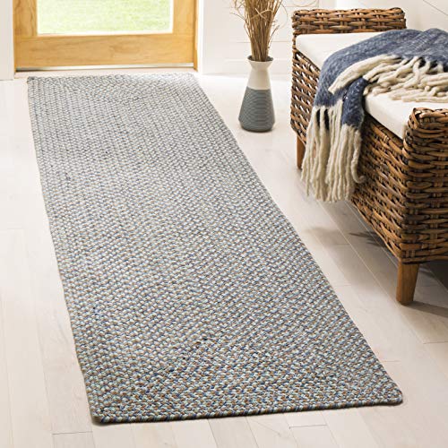 SAFAVIEH Braided Collection 2'3" x 6' Multi BRD170A Handmade Country Cottage Reversible Cotton Runner Rug