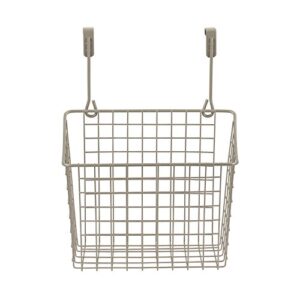 Spectrum Grid Over the Cabinet Wire Storage Basket Large (Satin Nickel Powder Coat) - Organizer for Bathroom, Kitchen, Under Sink, Pantry, Hair Tools, & More