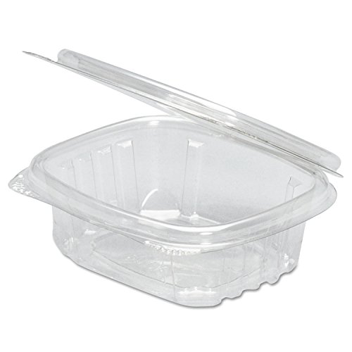 Genpak AD08 Clear Hinged Deli Container 8oz 5 3/8 x 4 1/2 x 1 1/2 100/Bag 2 Bags/Carton