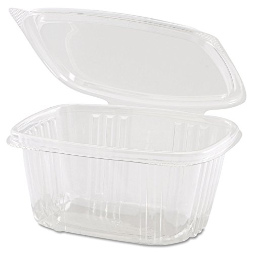 Genpak AD08 Clear Hinged Deli Container 8oz 5 3/8 x 4 1/2 x 1 1/2 100/Bag 2 Bags/Carton