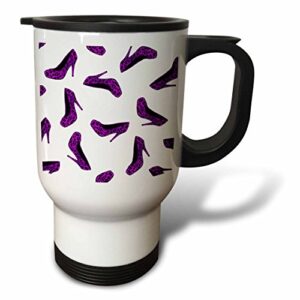 3drose high heel shoes print purple cheetah stainless steel travel mug, 14-ounce