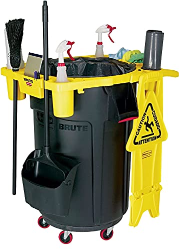 Rubbermaid Rim Caddy for 44 Gallon Container, 26.5w x 6.75h, Yellow (9W87YEL)