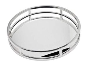 godinger round aspen gallery tray, 13"