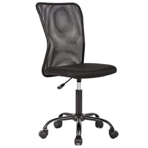 ergonomic office chair desk chair mesh computer chair back support modern executive mid back rolling swivel chair for women, men (black)