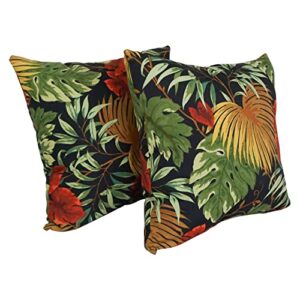 blazing needles square indoor/outdoor throw pillow, 25", tropique raven 2 count