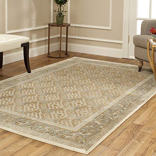 SAFAVIEH Paradise Collection Accent Rug - 3'3" x 4'7", Creme, Oriental Viscose Design, Ideal for High Traffic Areas in Entryway, Living Room, Bedroom (PAR04-404)