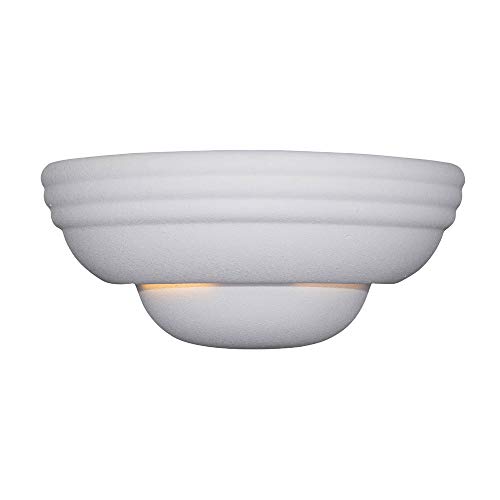 Designers Fountain 12.5 in 1-Light Contemporary Wall Mount Sconce Light with Paintable Ceramic White Shade, 6030-WH