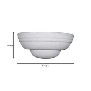 Designers Fountain 12.5 in 1-Light Contemporary Wall Mount Sconce Light with Paintable Ceramic White Shade, 6030-WH