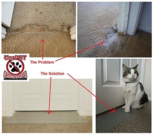 KittySmart Carpet Scratch Stopper Stop Cats from Scratching Carpet at Doorway Instantly, 5 Year Warranty, Ready for Immediate Use - Requires No Cutting, Modification, Hooks, Tape or Fasteners