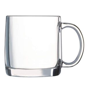 luminarc glass 13-ounce nordic mug, set of 4, 4 count (pack of 1), clear