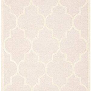 SAFAVIEH Cambridge Collection 4' x 6' Light Pink / Ivory CAM134M Handmade Moroccan Trellis Premium Wool Area Rug