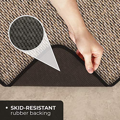 House, Home and More Skid-Resistant Carpet Indoor Area Rug Floor Mat - Black Ripple - 3 Feet X 3 Feet