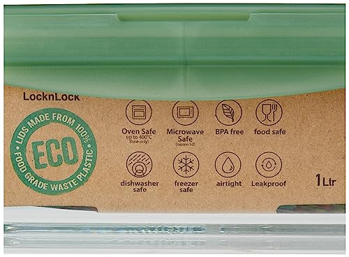 LocknLock Purely Better Glass Food Storage Container with Lid, 4.23-cup, Clear