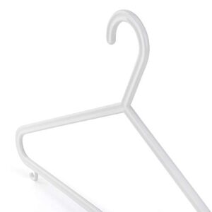 HANGERWORLD White Plastic Hangers 10 Pack - 14inch No Shoulder Bump, Slim Space-Saving Hanger