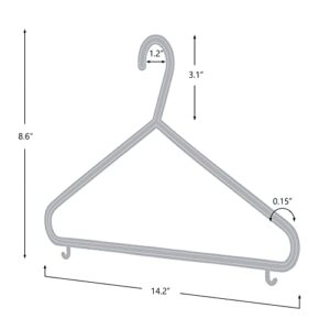 HANGERWORLD White Plastic Hangers 10 Pack - 14inch No Shoulder Bump, Slim Space-Saving Hanger