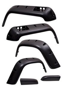 rugged ridge | all terrain fender flare kit, 4.75 inch, 6 piece | 11632.20 | fits 1987-1995 jeep wrangler yj