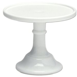 milk white 6" glass cake stand - by mosser glass