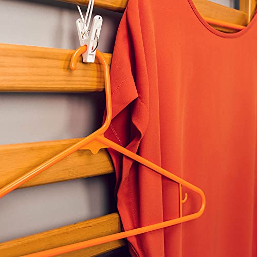 HANGERWORLD 10 Orange 16.5inch Plastic All Purpose Coat Clothes Garment Pant Skirt Bar Hangers Loop Hooks