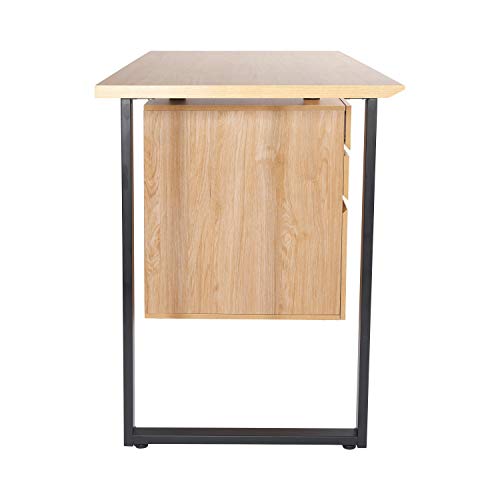 Techni Mobili Computer Desk with Storage and File Cabinet, 30" x 23.6" x 47", Pine