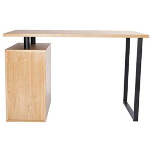 Techni Mobili Computer Desk with Storage and File Cabinet, 30" x 23.6" x 47", Pine